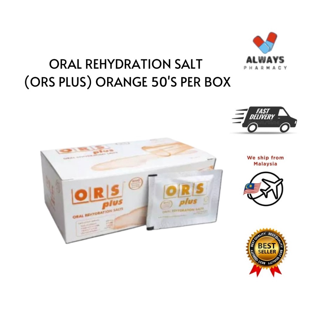 ORAL REHYDRATION SALT (ORS PLUS) ORANGE 50'S PER BOX | Shopee Malaysia