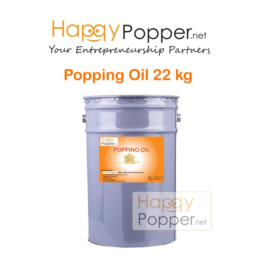 Happypopper Minyak Popcorn Popping Pop corn Oil 22kg 2 kg 22公斤桶装爆米花专用油 ...