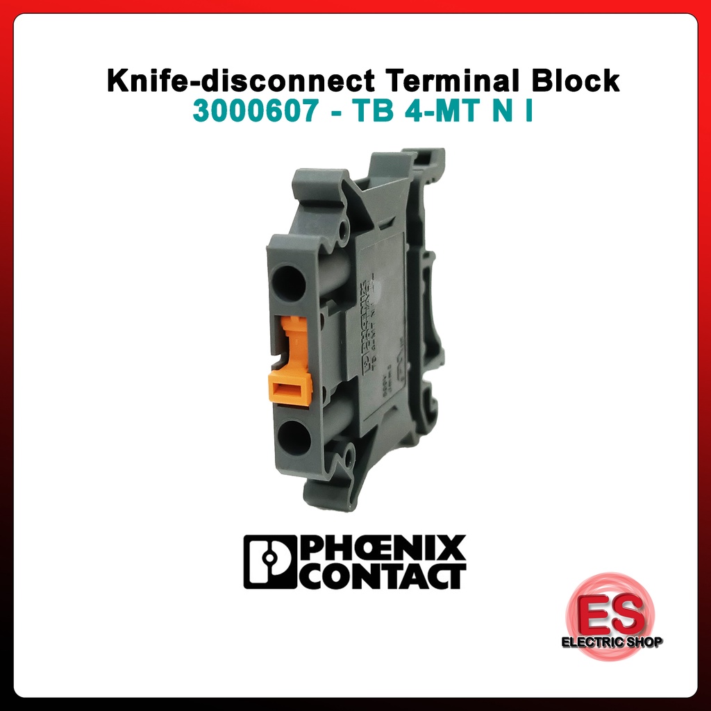 Phoenix Contact Knife disconnect terminal block - TB 4-MT N I - 3000607 ...