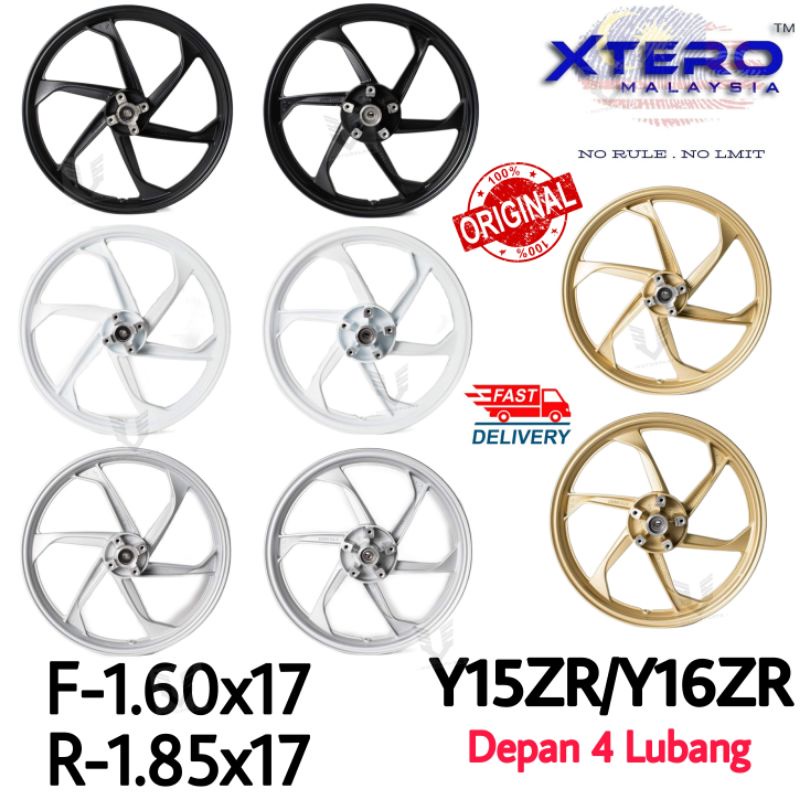 Y15/Y15ZR/Y16ZR XTERO 6 BATANG SPORT RIM PNP Y15ZR GOLD/BLACK/SILVER ...