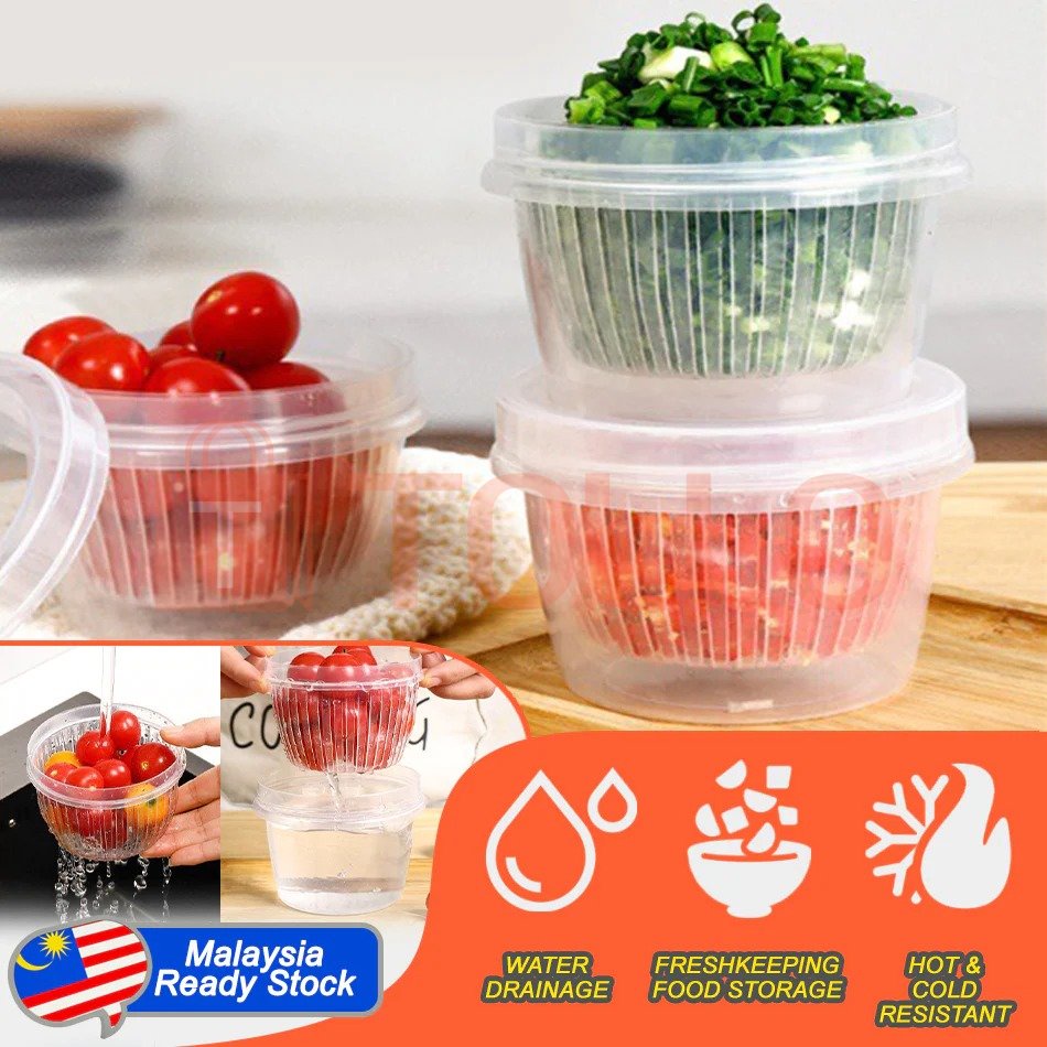 Tollo_regina Freshkeeping Plastic Container With Water Drainage For ...