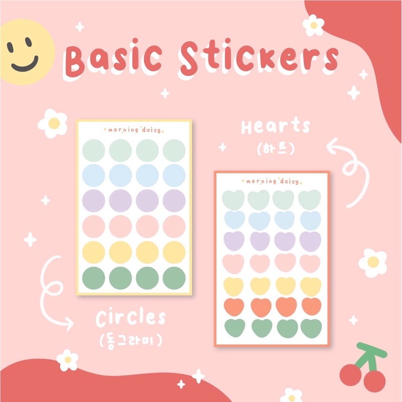Basic Stickers (Circles & Hearts) | Shopee Malaysia