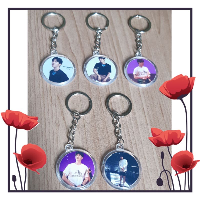 GANTUNGAN Keychain BYEON WOO/KIM SEON HO 2 Sides Front And Back/Key ...