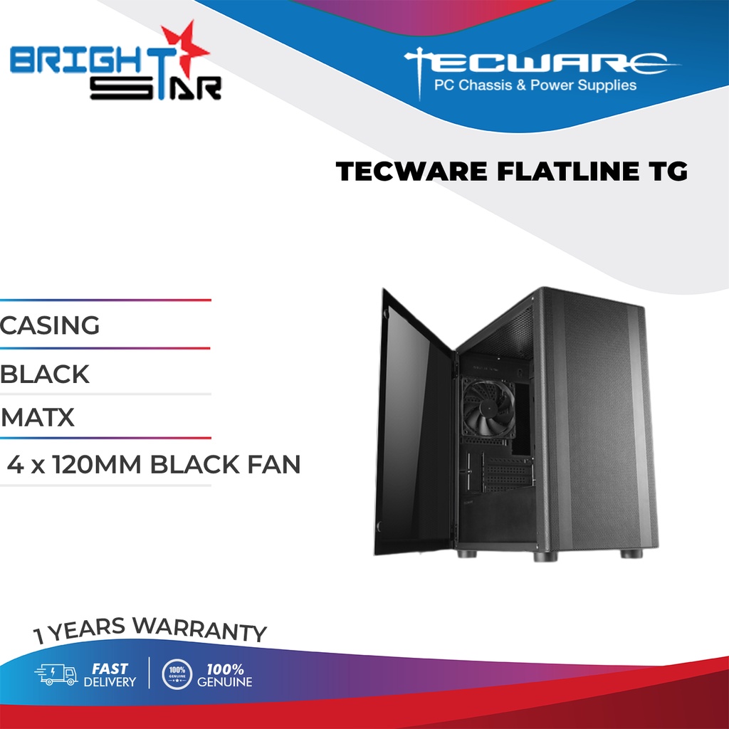 TECWARE FLATLINE TG MATX PC CASE | Shopee Malaysia