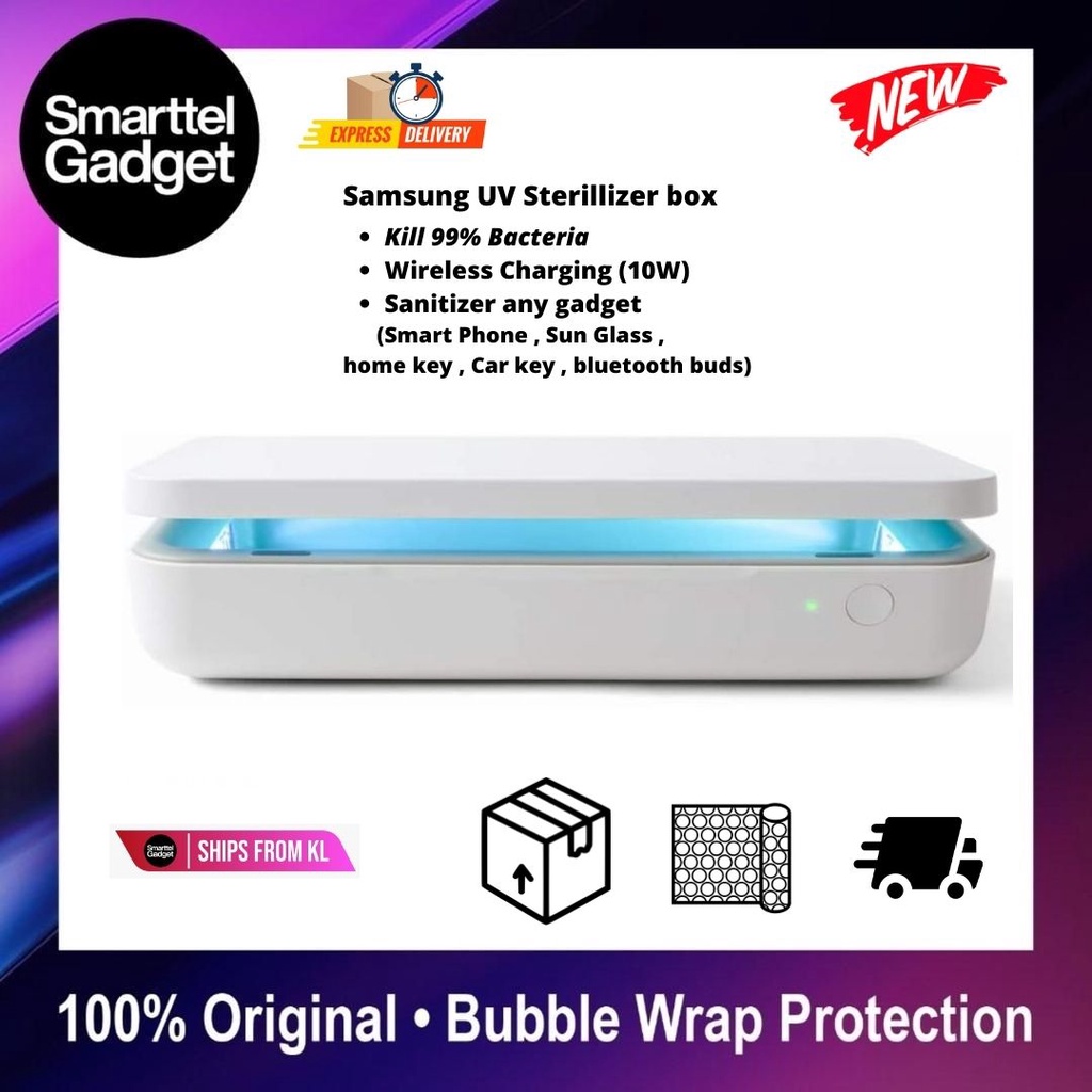 Samsung UV Sterilizer Box (Wireless Charging | UV Sanitizer | 99% Kill ...