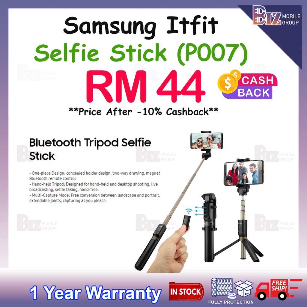 Samsung ITFIT Selfie P007 | Bluetooth Tripod Selfie Stick | Original New Set | Shopee Malaysia