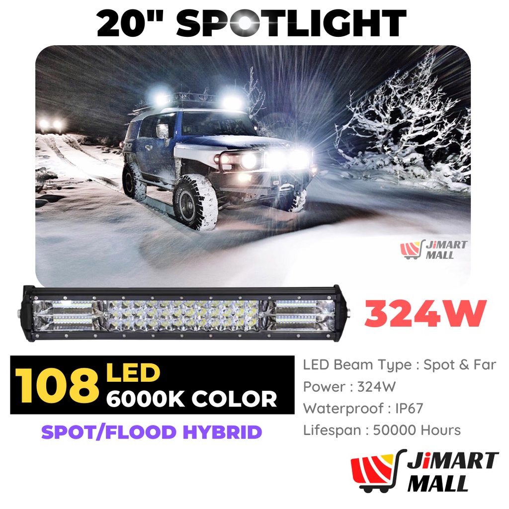20" INCH LED SPOT LIGHT CAR 4x4 Waterproof Off Road Parts Fog Lamp ...