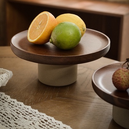 [soossuun] Wooden Porcelain Cake Dessert Fruit Stand Japanese Style ...