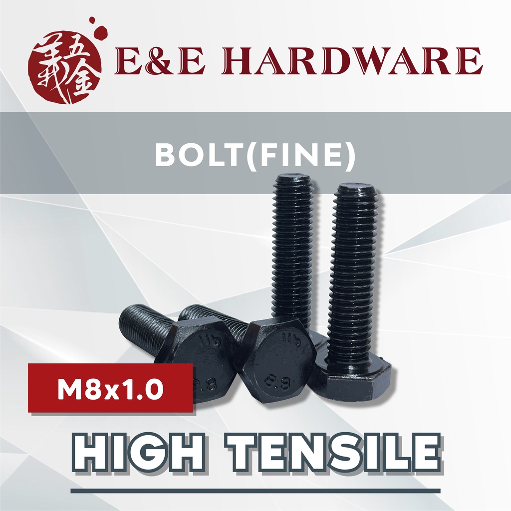 (FINE THREAD)(BENANG HALUS) M8 X 1.0 HEXAGON BOLT AND NUT/SCREW/SCREW ...