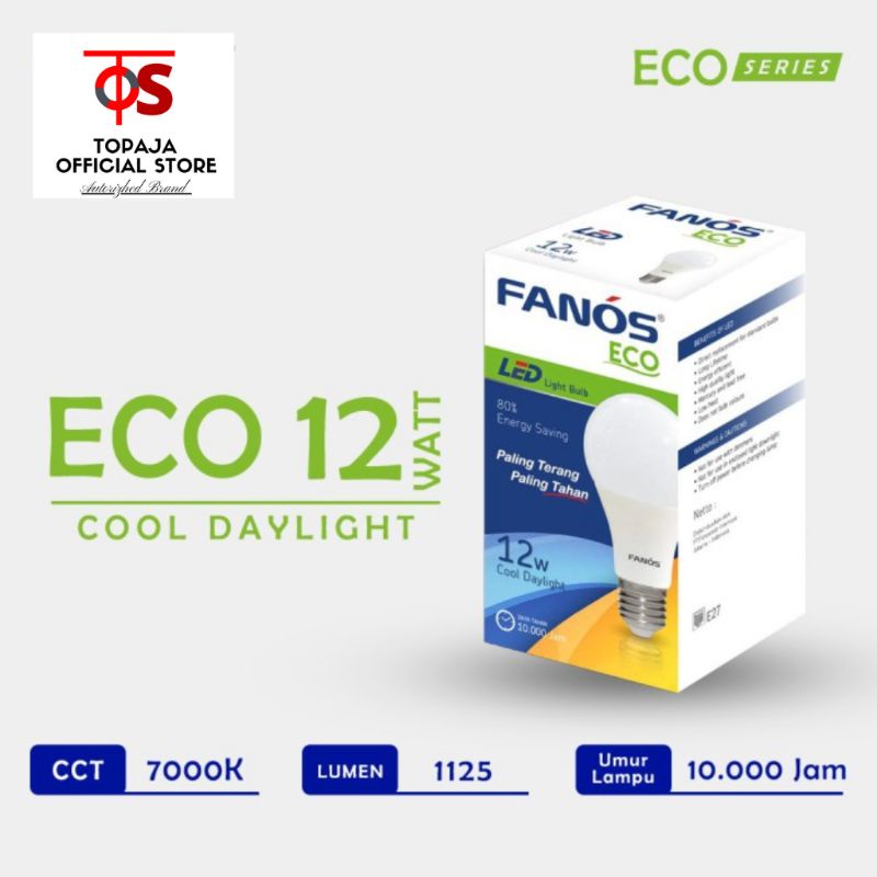 PUTIH CAHAYA Fanos Led Eco Lamp 12watt Light Bulb Bright White Light ...