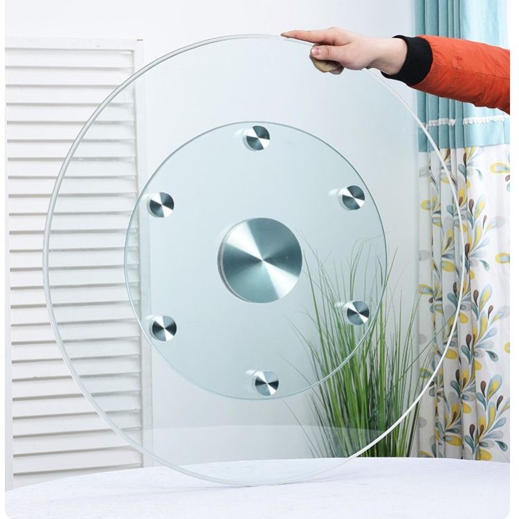 Round Table Tempered Glass Turntable Large round Desktop Rotating ...