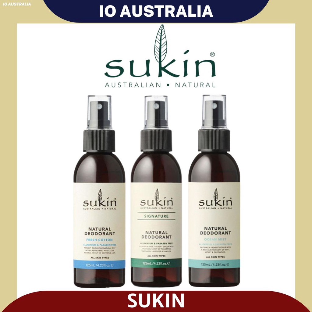 Sukin Natural Deodorant 125ml -Signature/Fresh Cotton/Ocean Mist ...