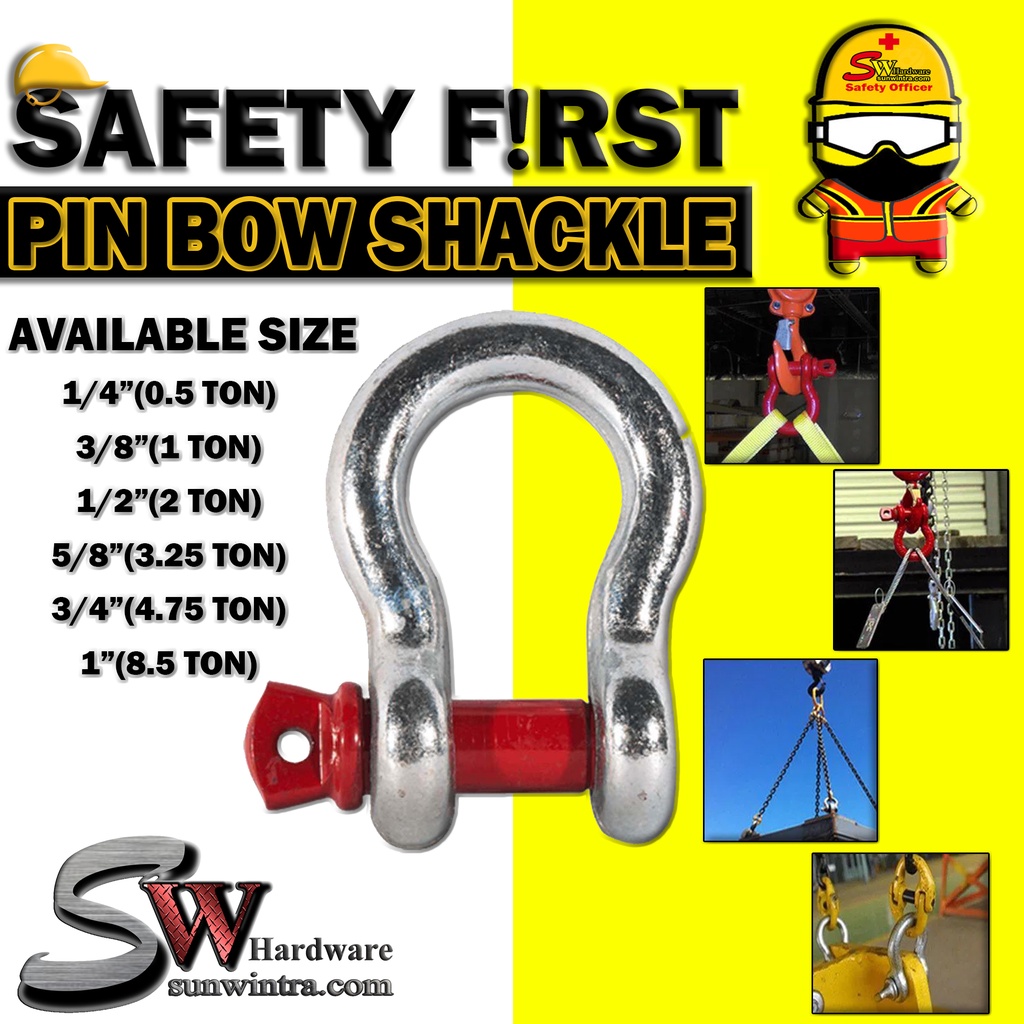 SW HARDWARE BOLT SCREW PIN BOW SHACKLE 3/4" (4.75TON) | Shopee Malaysia