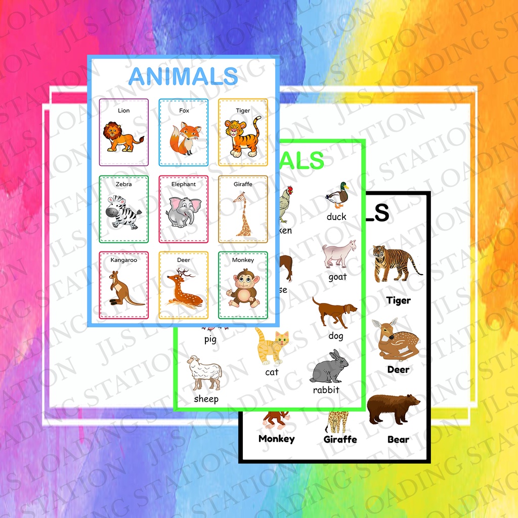 EDUCATIONAL CHARTS ANIMALS (LAMINATED) A4 SIZE | Shopee Malaysia