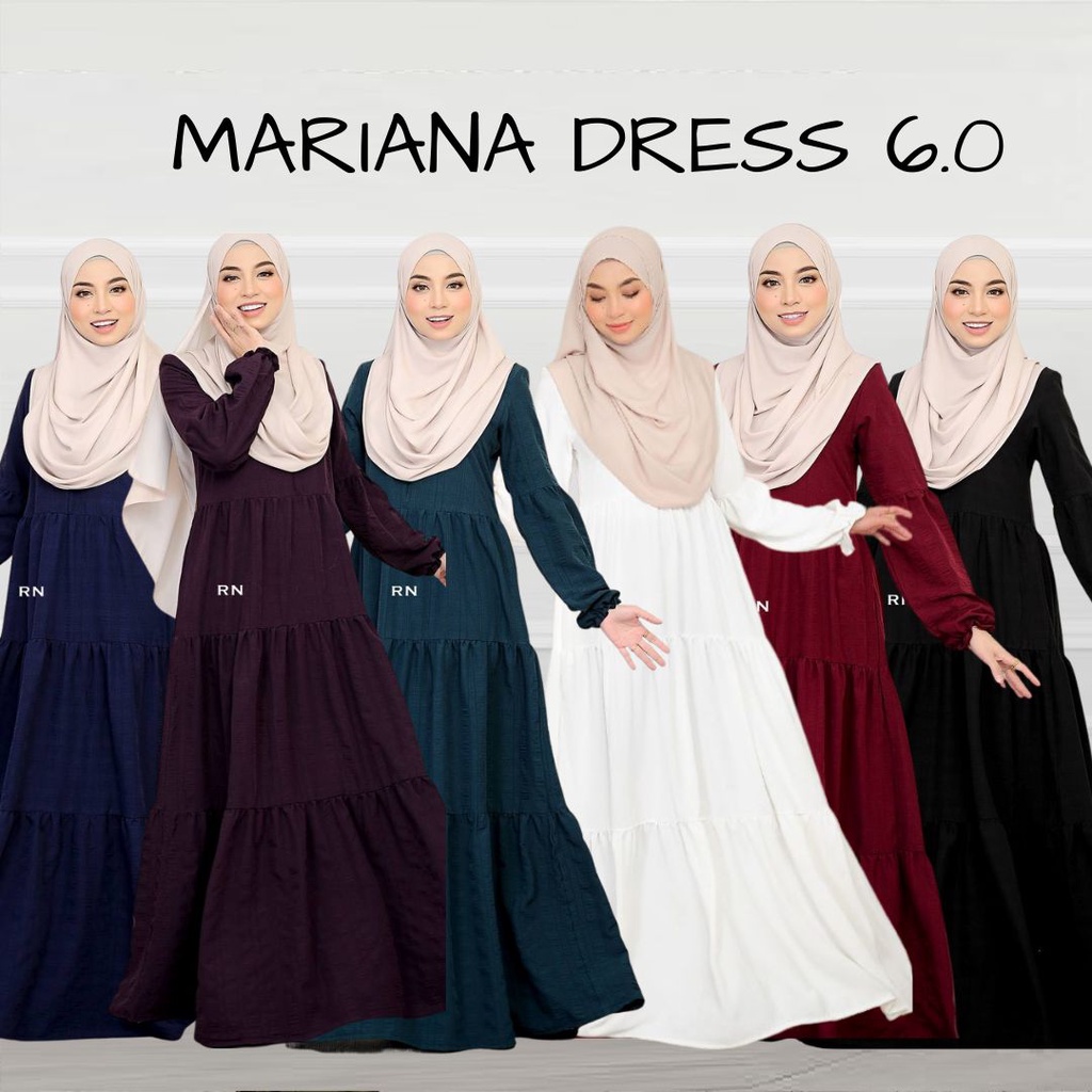 Mariana Dress 6.0 -Jubah Plain Muslimah Maxi Dress Labuh Cutting ...