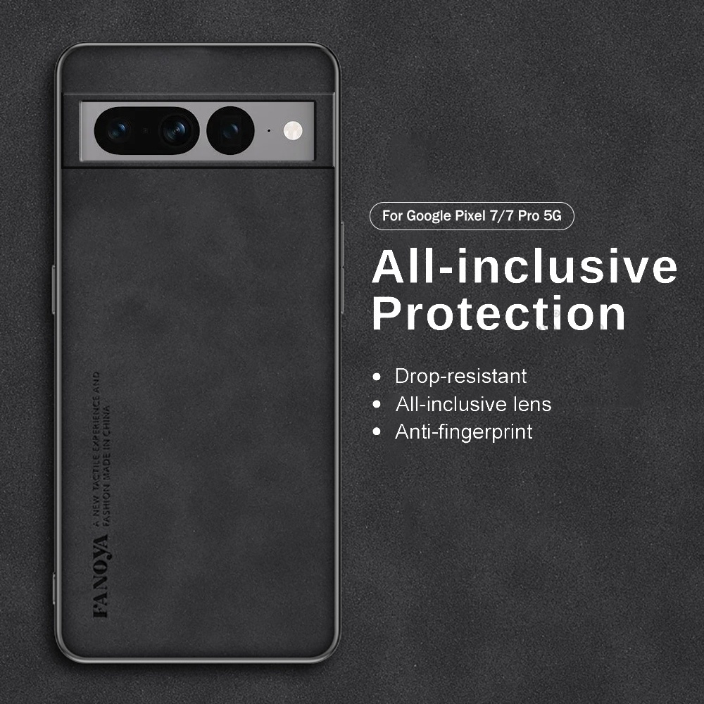 For Google Pixel 7 Pro Case Luxury Sheepskin Leather Back Cover pixel7 ...