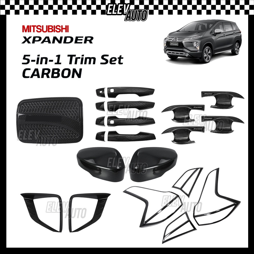 Mitsubishi Xpander 6 IN 1 CARBON Kit Headlamp Taillamp Side Mirror ...