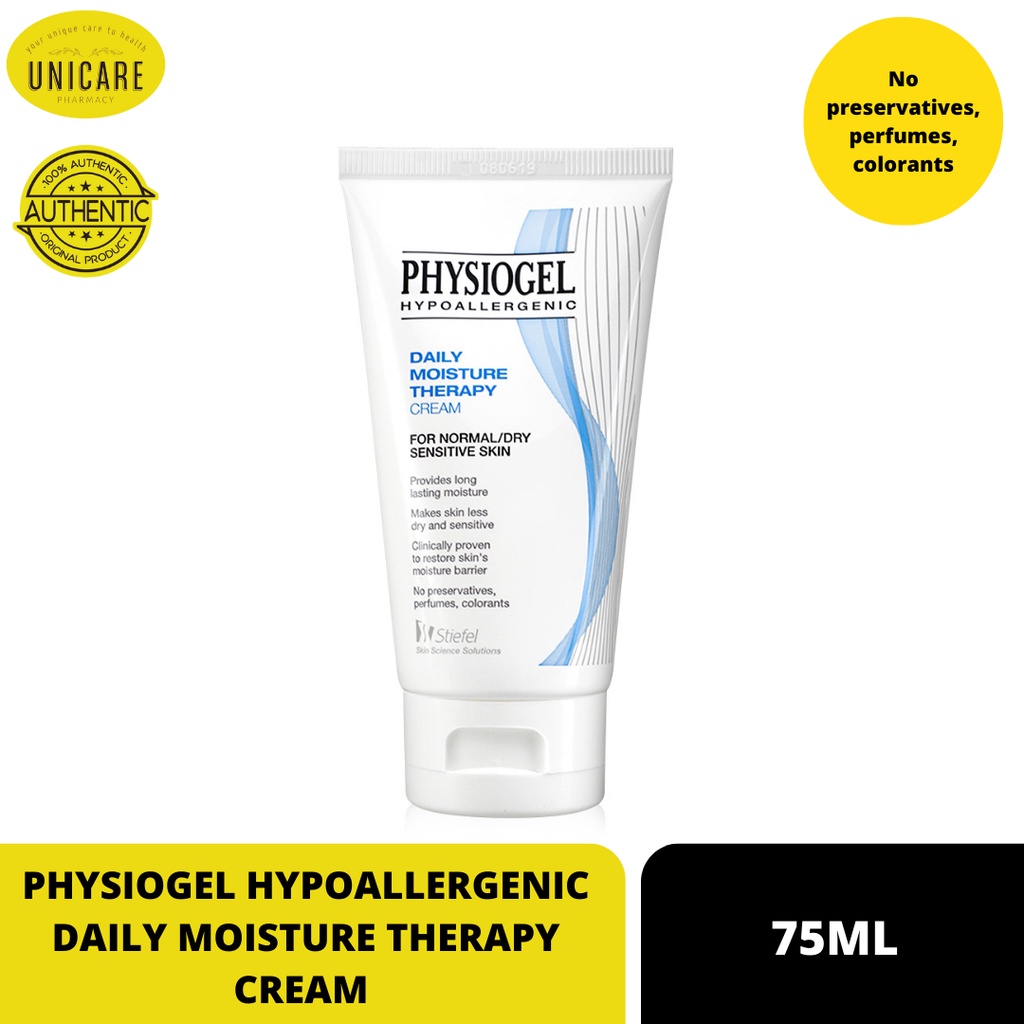 PHYSIOGEL HYPOALLERGENIC DAILY MOISTURE THERAPY CREAM 75ML. For normal/dry sensitive skin ...