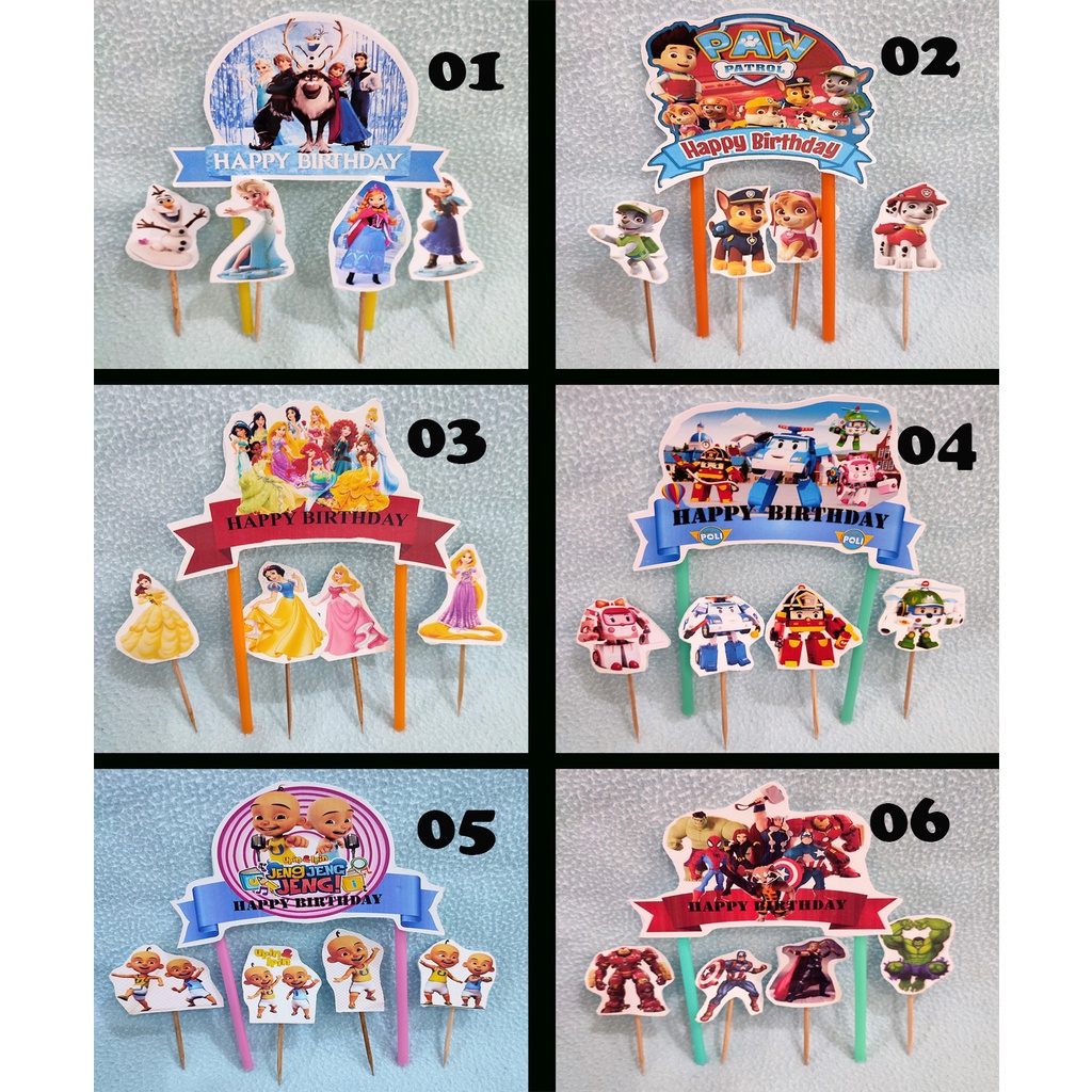 Character Birthday CAKE TOPPER/Character Birthday Decoration | Shopee ...