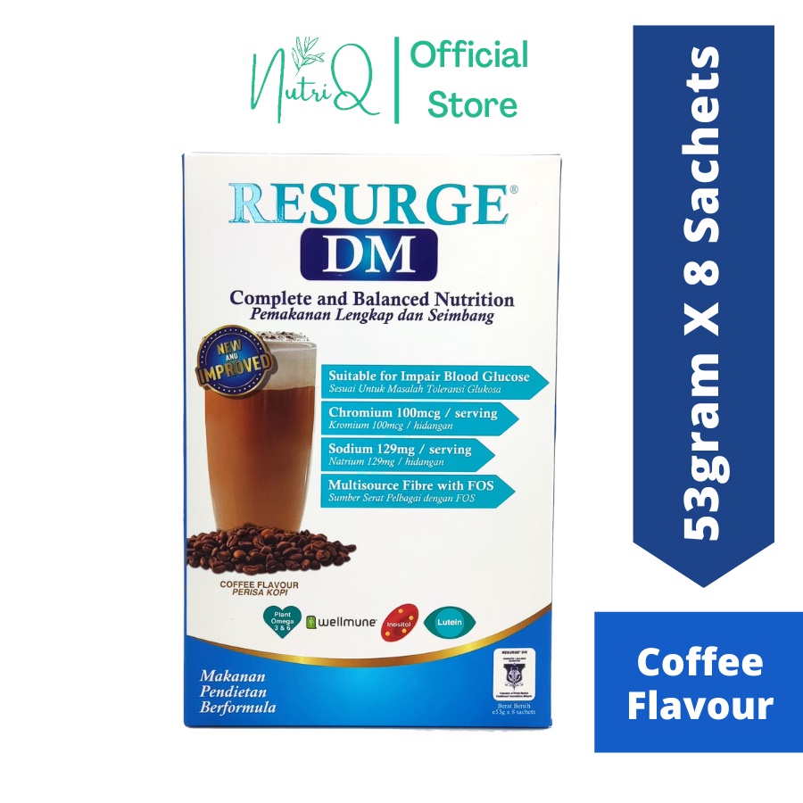 Resurge DM Vanilla Coffee 800g Complete Nutrition Diabetes Diabetic ...