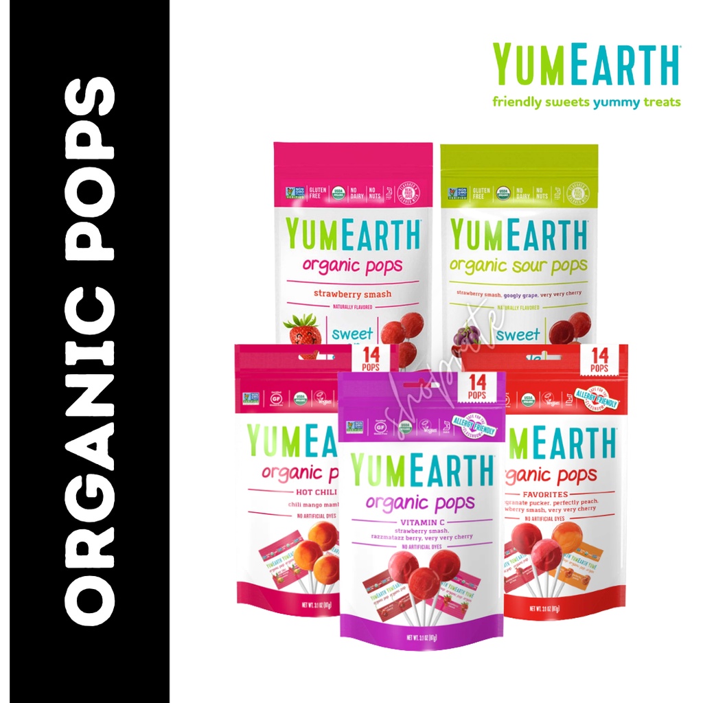 YumEarth Organic Pops Hot Chili / Vitamin C / Favourites / Sour ...
