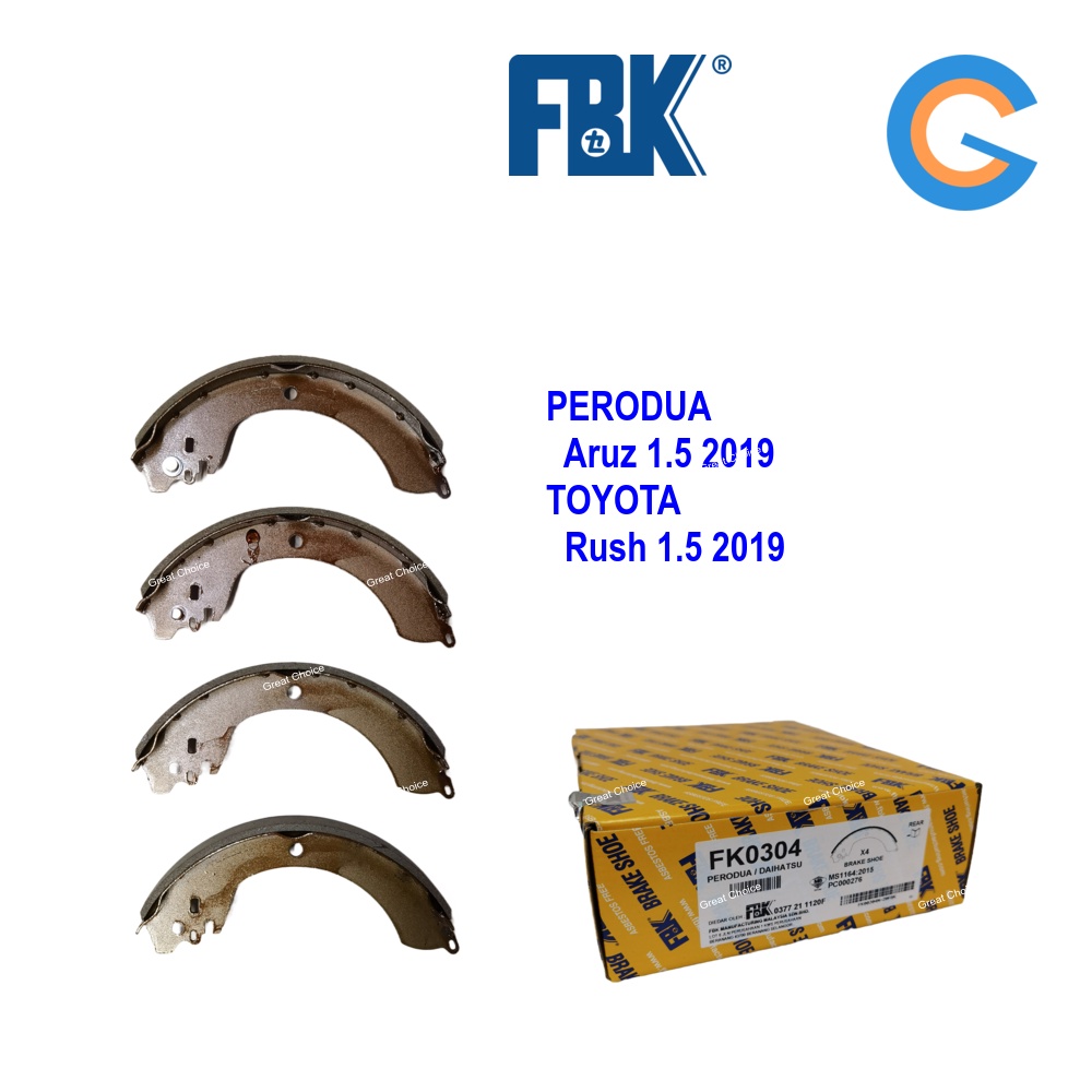 FBK Aruz 1.5 2019, Rush F850 2019 Rear (Belakang) Brake Shoe Kasut ...