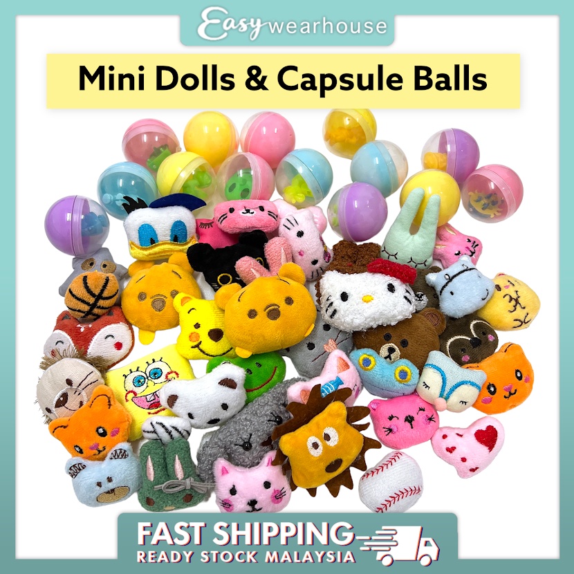 EASY WEARHOUSE Random Pick Mini Dolls & Capsule Balls for Kids Claw ...