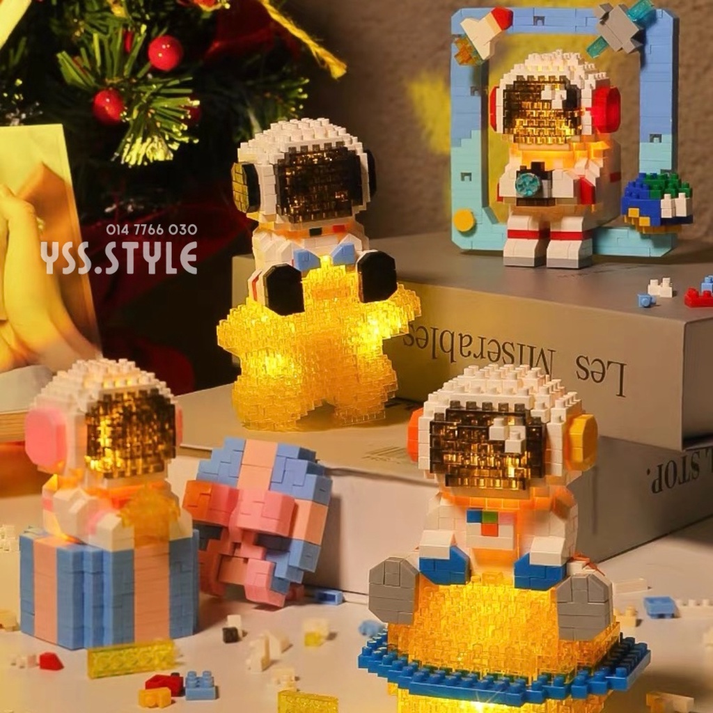 LED Astronaut Spaceman Building Blocks Nano Micro Bricks DIY Model Toys ...