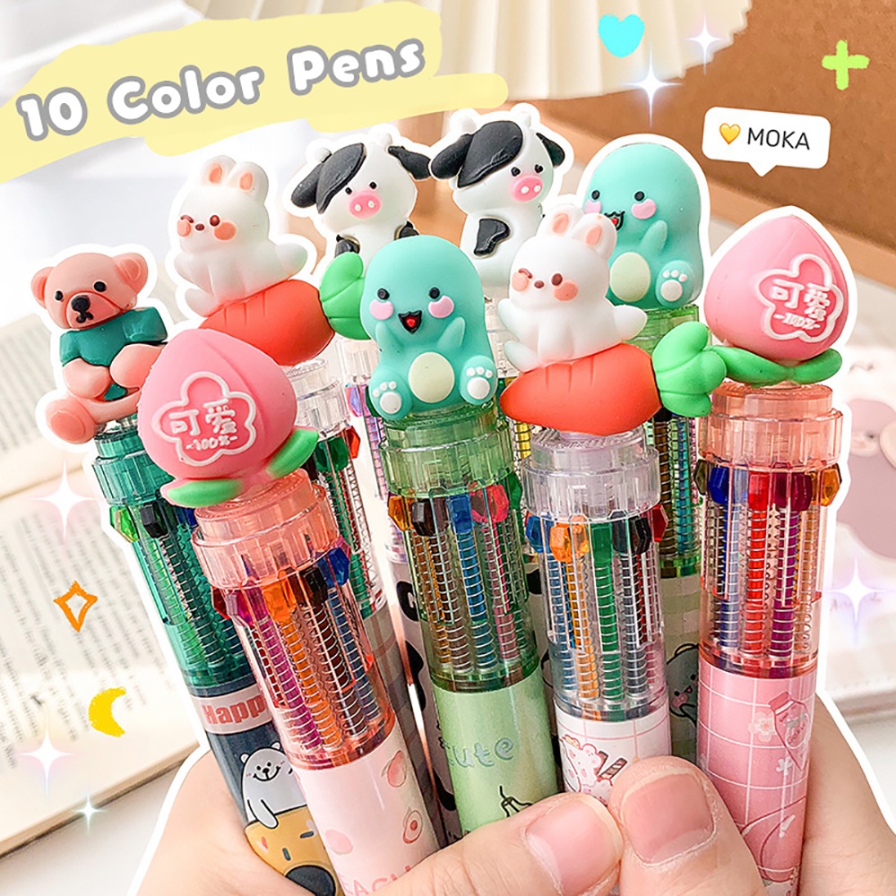 10 Colors Cute Cartoon Ballpoint Pen School Office Supply Stationery ...