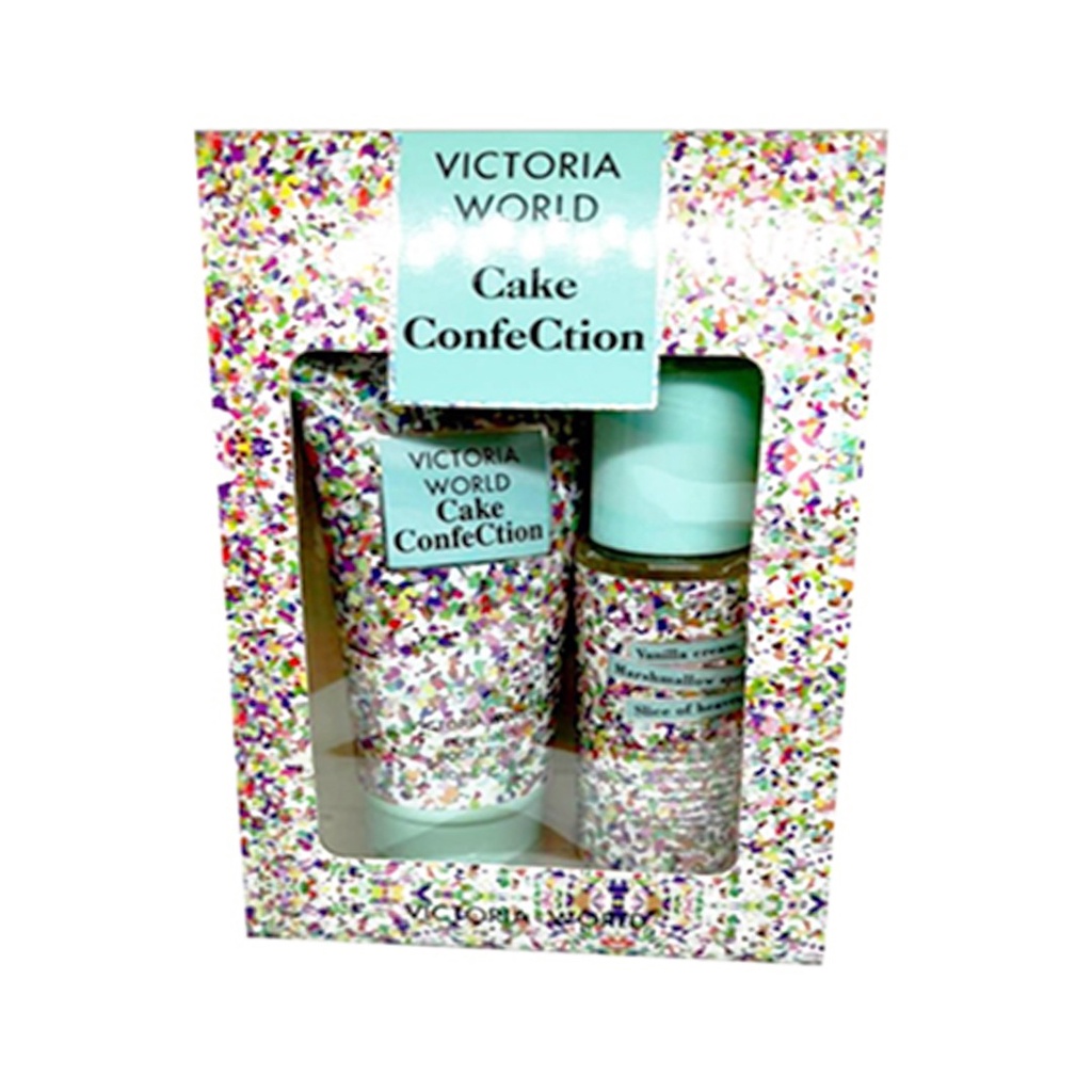 100% original VICTORIA WORLD PACK 2IN1 80ml Body Mist & Lotion Cake ...