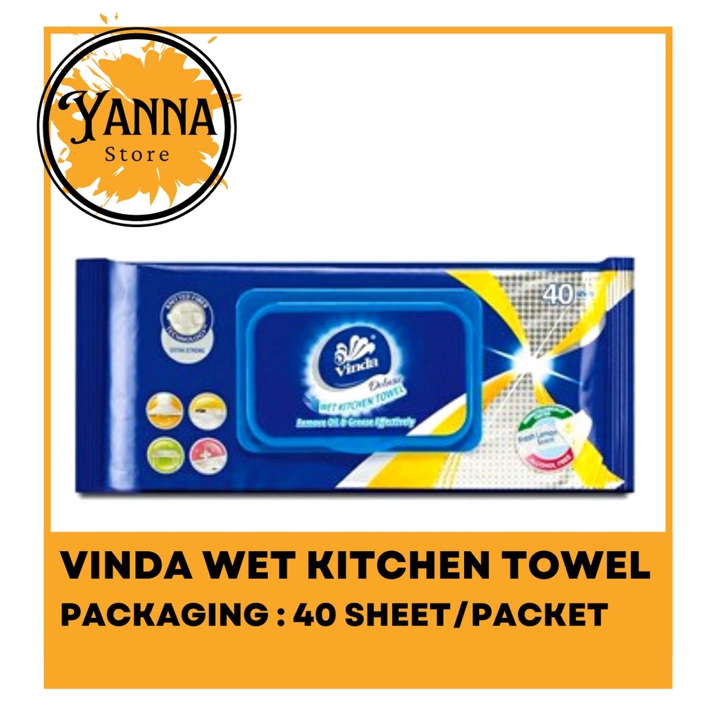 VINDA TISU BASAH DAPUR KITCHEN WET TOWEL DELUXE WET TISSUE | Shopee ...