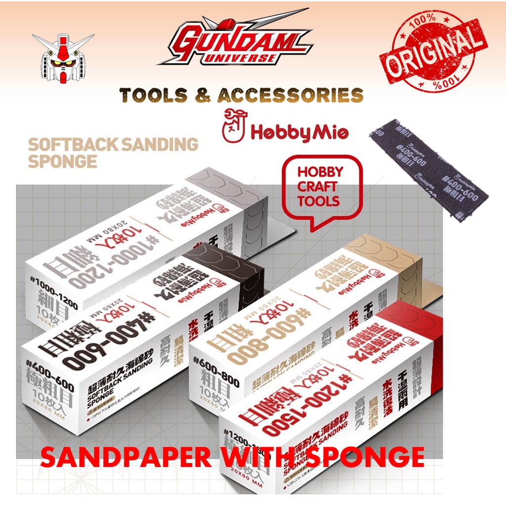 HobbyMio Ultra Thin Softback Sanding Sponge Reusable Sandpaper #400 ...