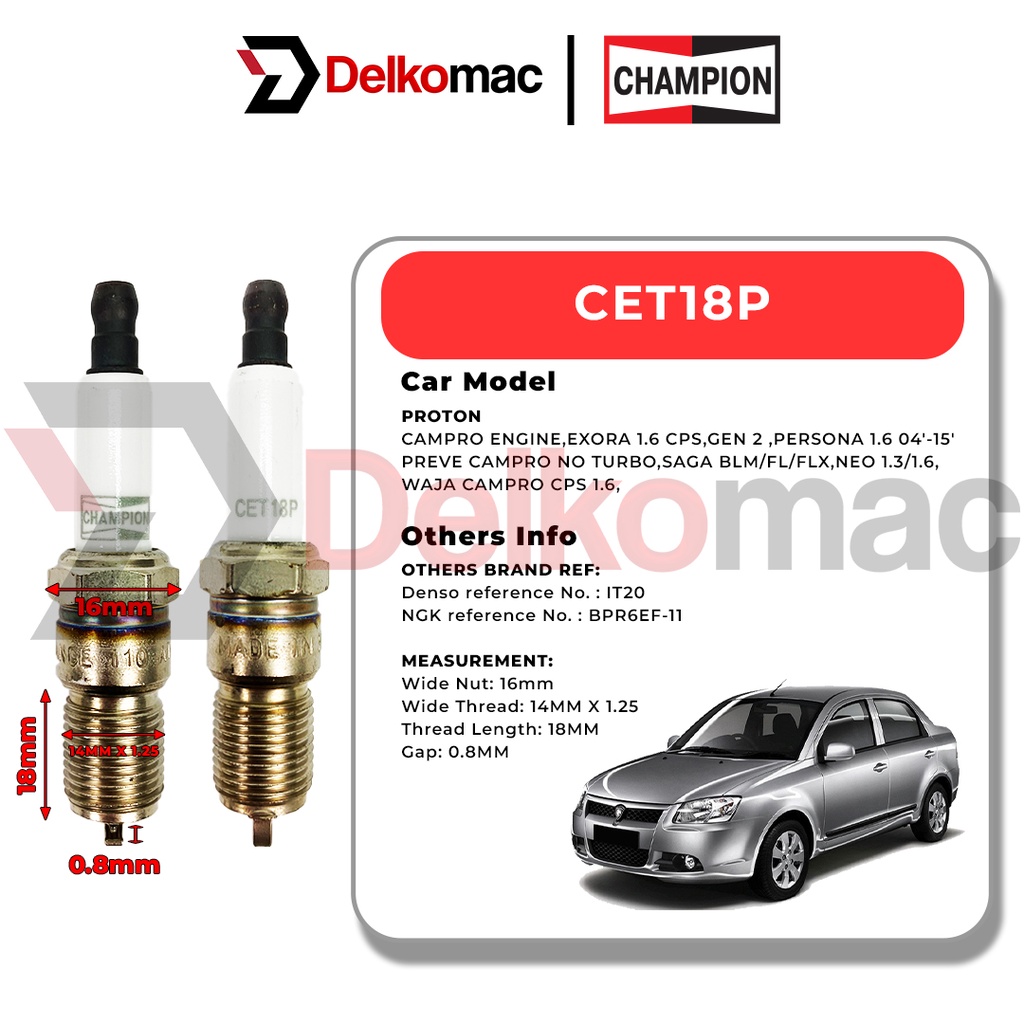 Champion Eon Titan Titanium Spark Plug 1pcs - Mazda / Perodua ...