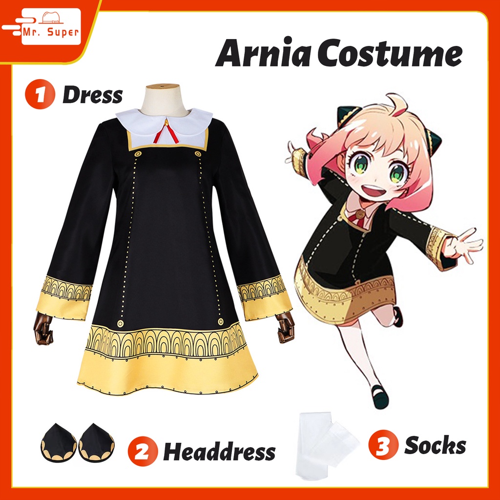 【24H Ship】Anime SPY X FAMILY Anya Forger Kids Adults Cosplay Costume ...