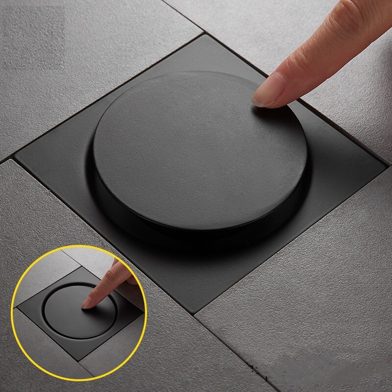 Square Floor Drain Stainless Steel 10CM Hidden Drain Floor Anti Stink ...