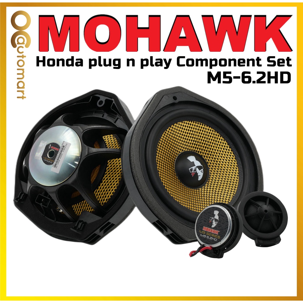 Mohawk Honda Plug n Play 6.5" Component Set Car Speaker M5 Series 2 Way Component M5-6.2HD ...
