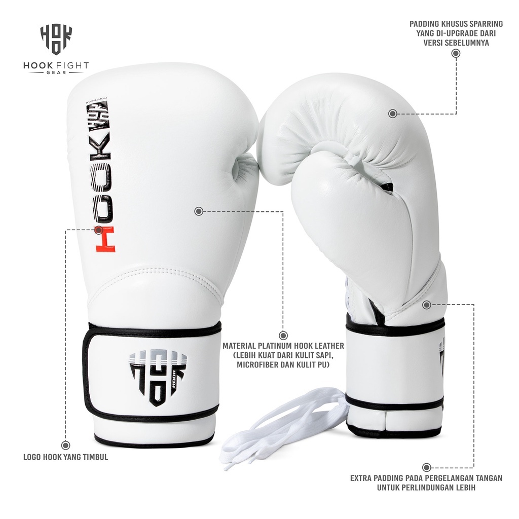 Boxing Gloves Strap Sparring Hook Boxing Gloves Lace Up MuayThai Glove ...