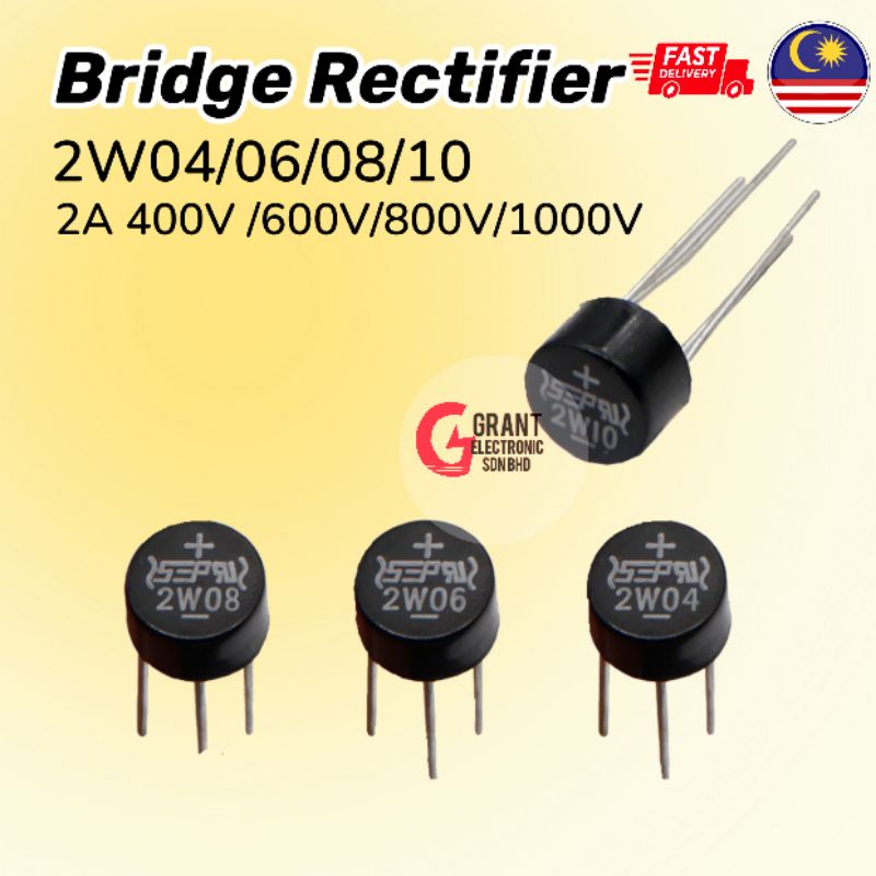 Bridge Rectifier 2W04 2W06 2W08 2W10 2A 400v 600v 800v 1000v | Shopee Malaysia