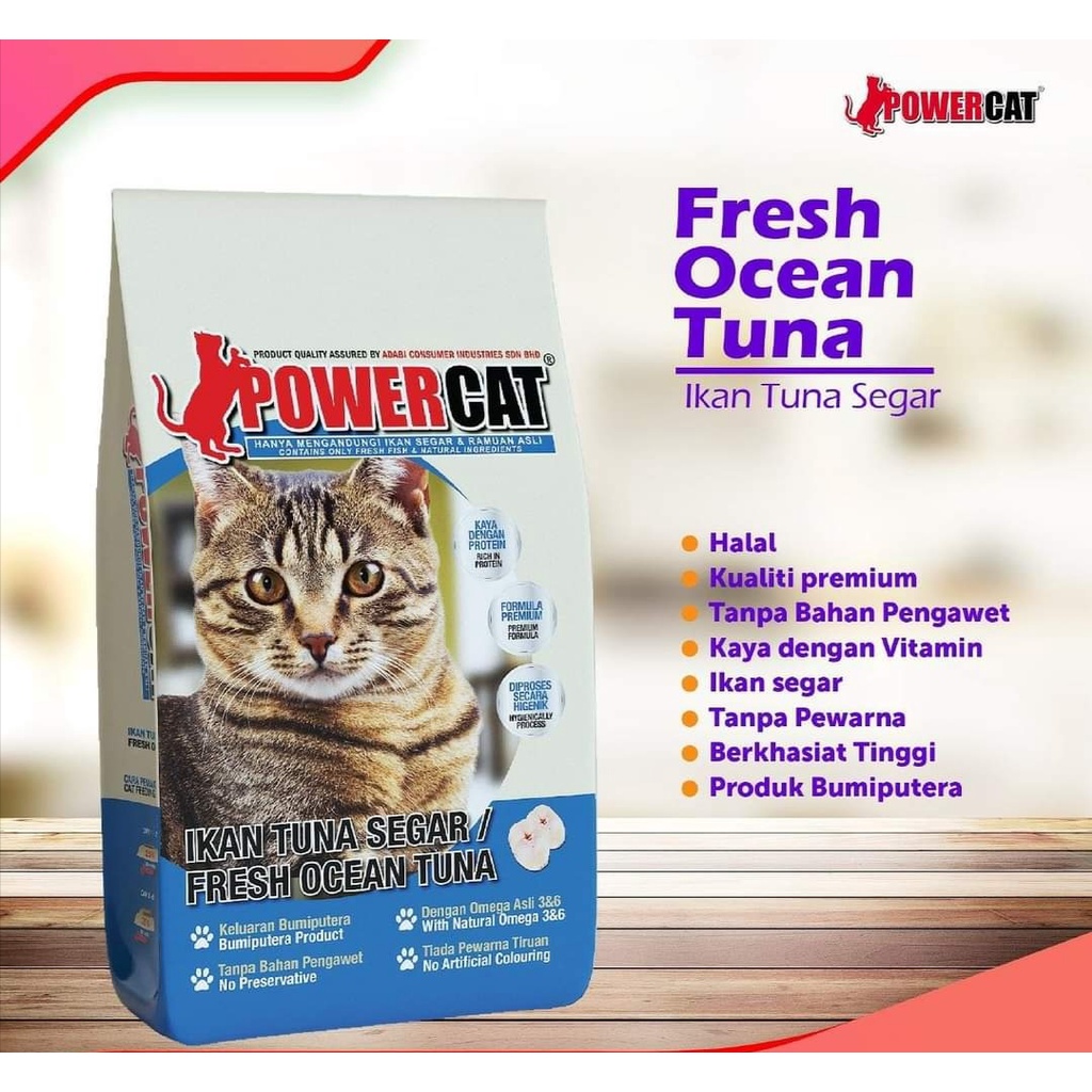 Powercat Ocean Fish / Tuna 1kg makanan kucing powercat 1kg ( repack ...