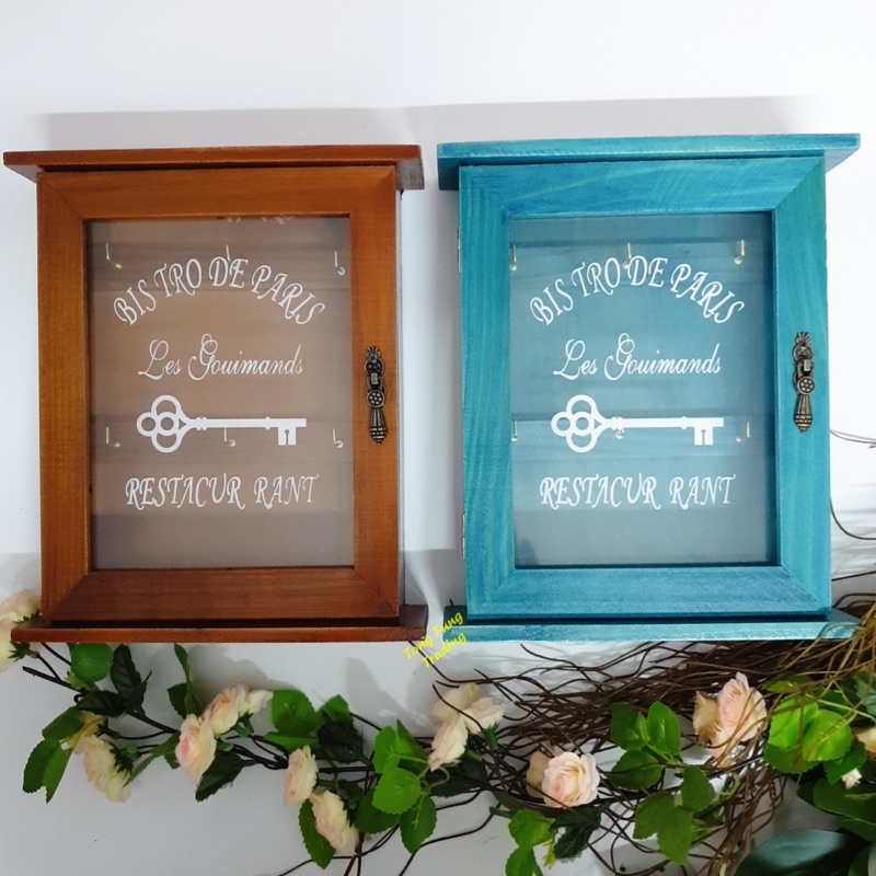 Ready Stock 21x6x25cm Classic Key Cabinet Wooden Holder Storage Box ...