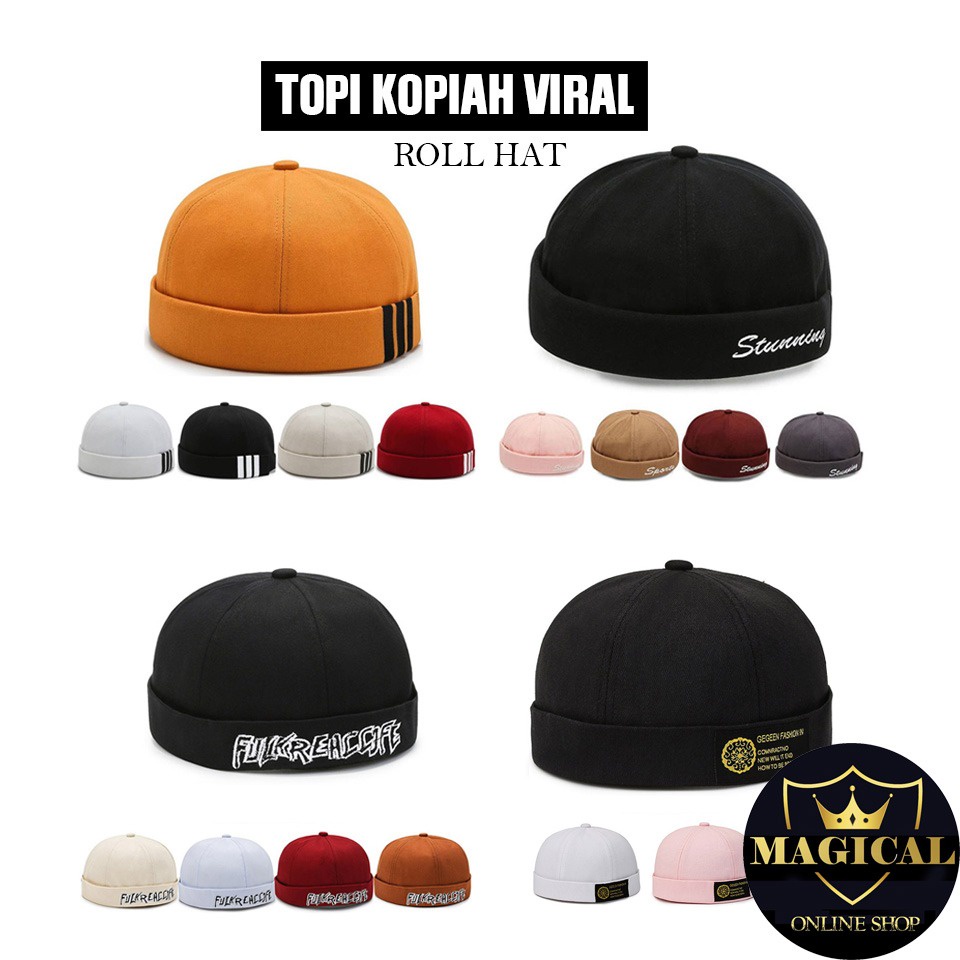 Topi Kopiah Trend Viral Baru Trend Baru Topi Gulung Gaya Korea Fashion ...