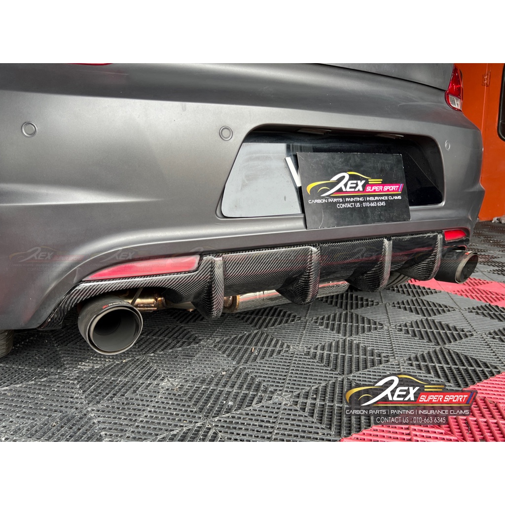 VW Volkswagen Scirocco R Rear Diffuser Revozport Single / Quad Exhuast ...