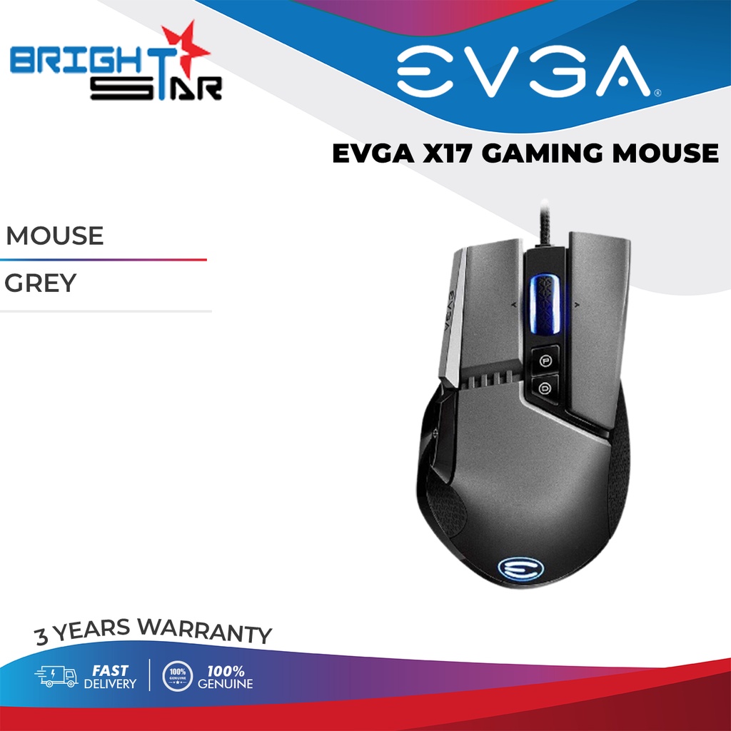 EVGA X17 GAMING MOUSE (BLACK / GREY) | Shopee Malaysia