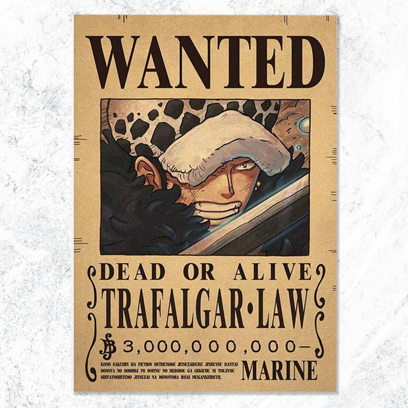 New Edition One Piece Poster LAW One Piece Wanted Posters 28.5x42cm(A3 ...