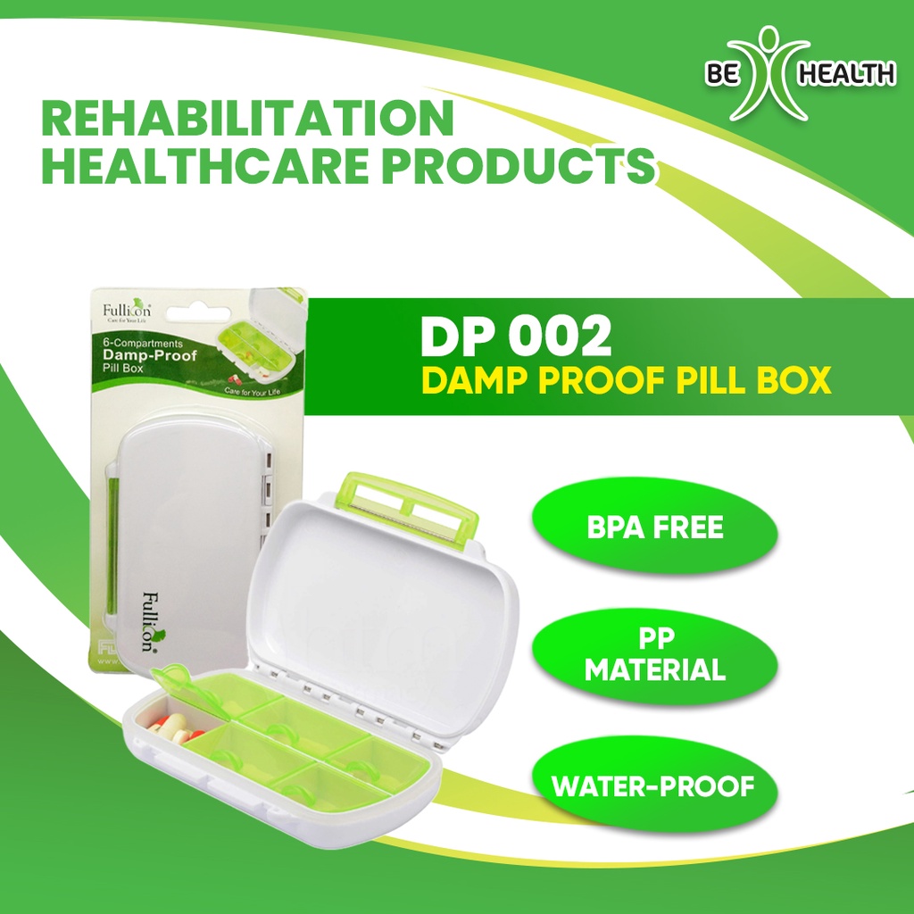 Fullicon Moisture-Proof Pill Box (6 COMPARTMENTS) / Kotak Pil Kalis Lembapan DP001 (6 KOMPARTMEN ...