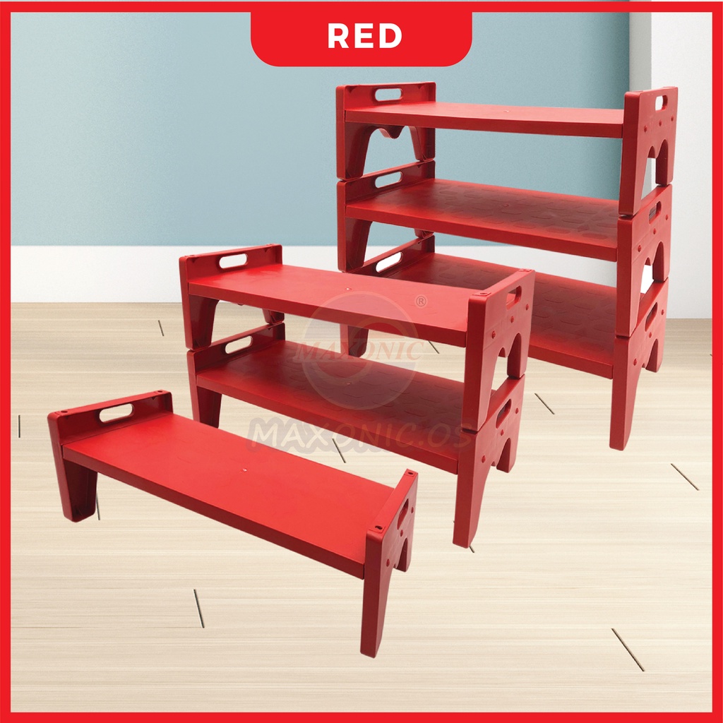 MAXONIC PLASTIC SHOES RACK | RAK KASUT 1/2/3 TINGKAT | Shopee Malaysia