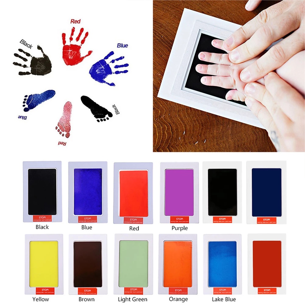 Safe Non-toxic Newborn Baby Footprints Handprint No Touch Skin Inkless ...