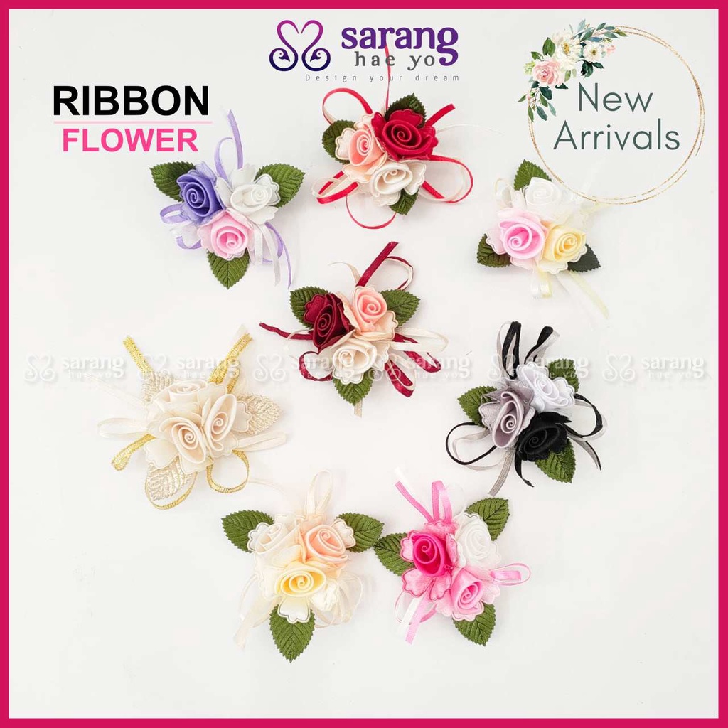 Flower ribbon Goodies flower Bunga kecik Bunga SatinRibbon Hiasan ...
