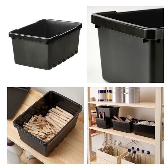 Swedish Design Storage box, black, 25x17x12 cm/4 l , KOTAK STORAN ...
