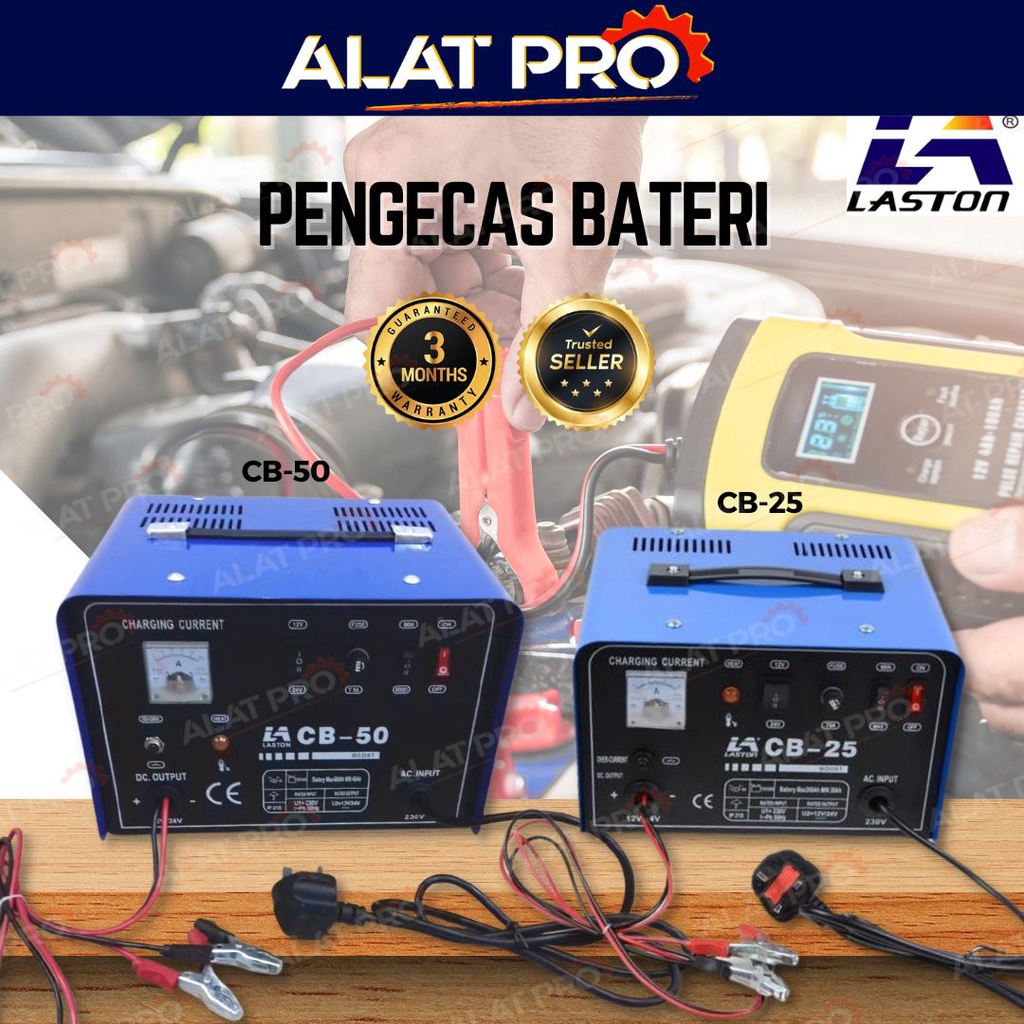 LASTON Charger Battery Pengecas Bateri CB-50 12V 400AH +CB-25DC 12V/24V ...